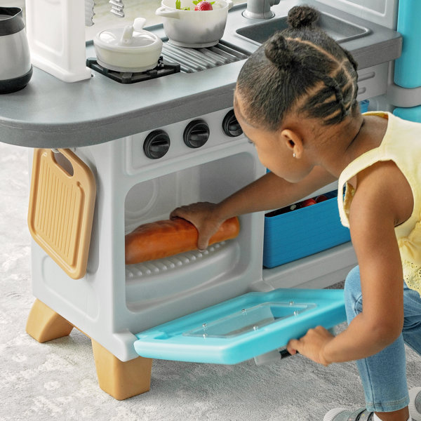 Step2 Cooking Time Kitchen Kids Pretend Play Kitchen with Refrigerator & Reviews | Wayfair